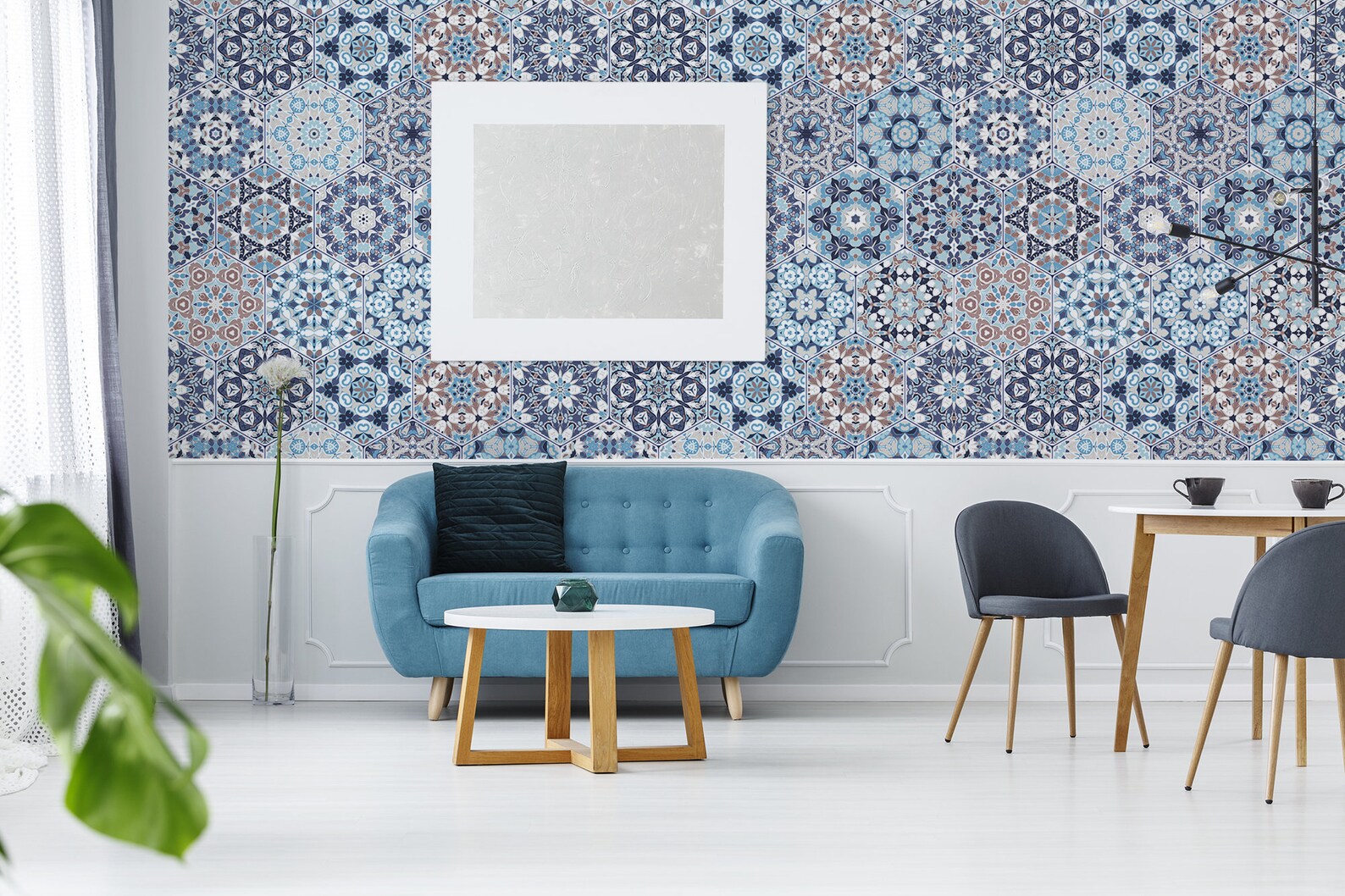 Moroccan Blue Tile Wallpaper Removable Peel and Stick | Etsy