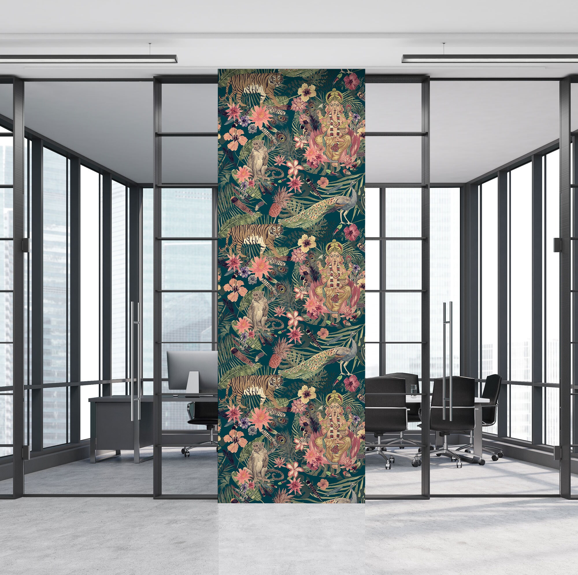 Indian Jungle Wallpaper, Ganesha, Tiger & Monkey, Peel and Stick ...