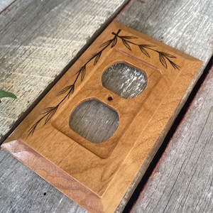 Wooden Single Outlet Wall Plate Cover Wood Burned the Trailing Vine ...