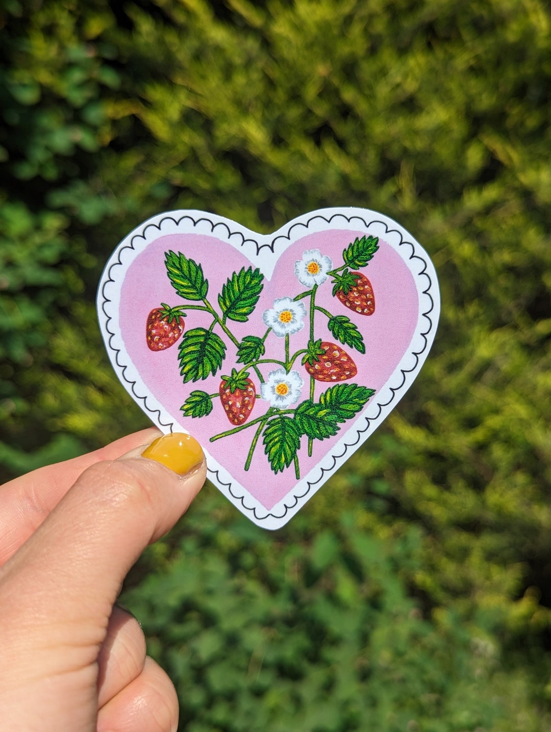 Strawberry Heart Sticker Croquette Fairy Tale Laptop Sticker Journal ...