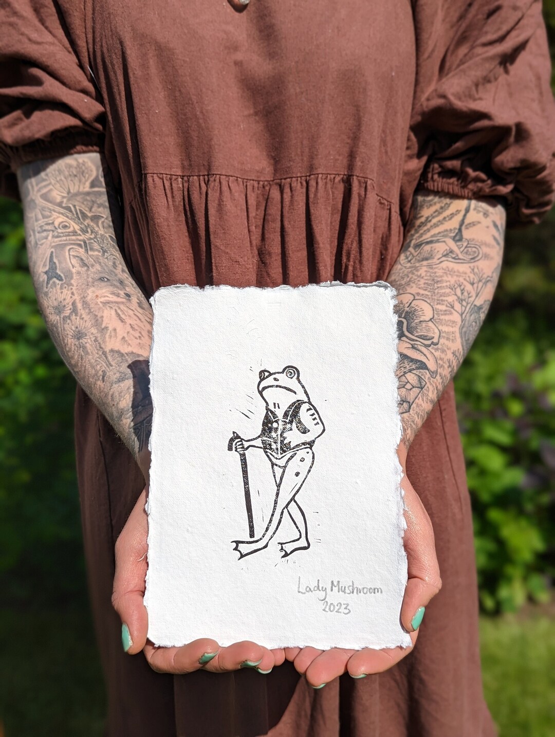 Frog Spring Collection Lino Print on Handmade Cotton Rag Paper - Etsy