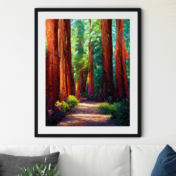 Redwood Tree Wall Art - Etsy