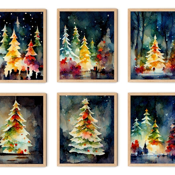 Watercolor Christmas Prints - Etsy