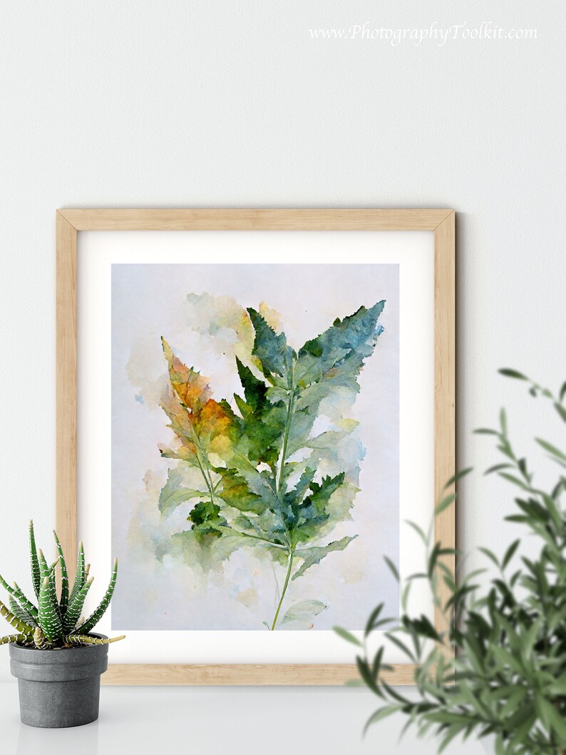 Watercolor Botanical Print Home Decor Wall Decor Leaf Print - Etsy