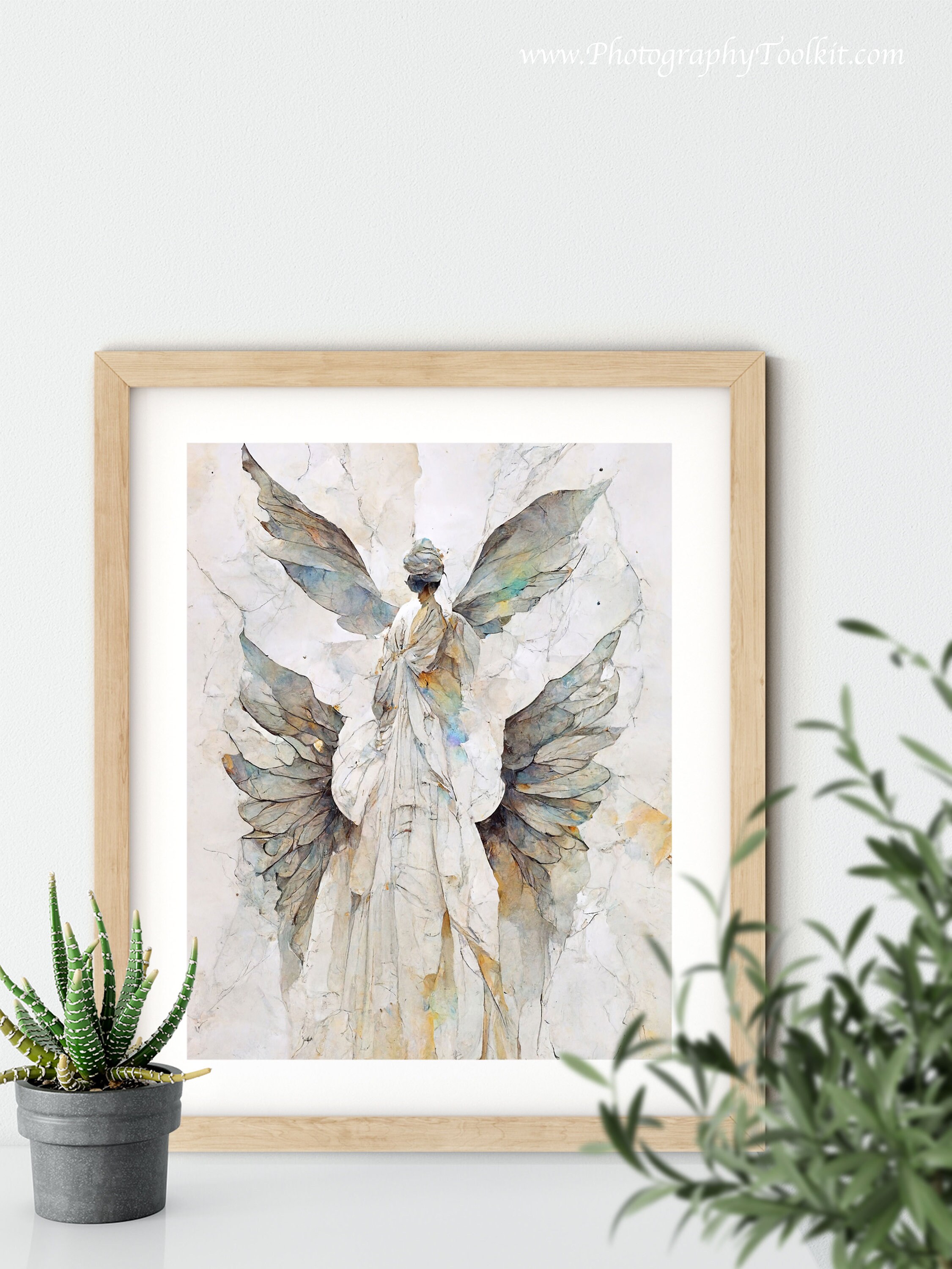 Angel Artwork Print, Guardian Angel Print, Spiritual Gift, Angel Wings ...