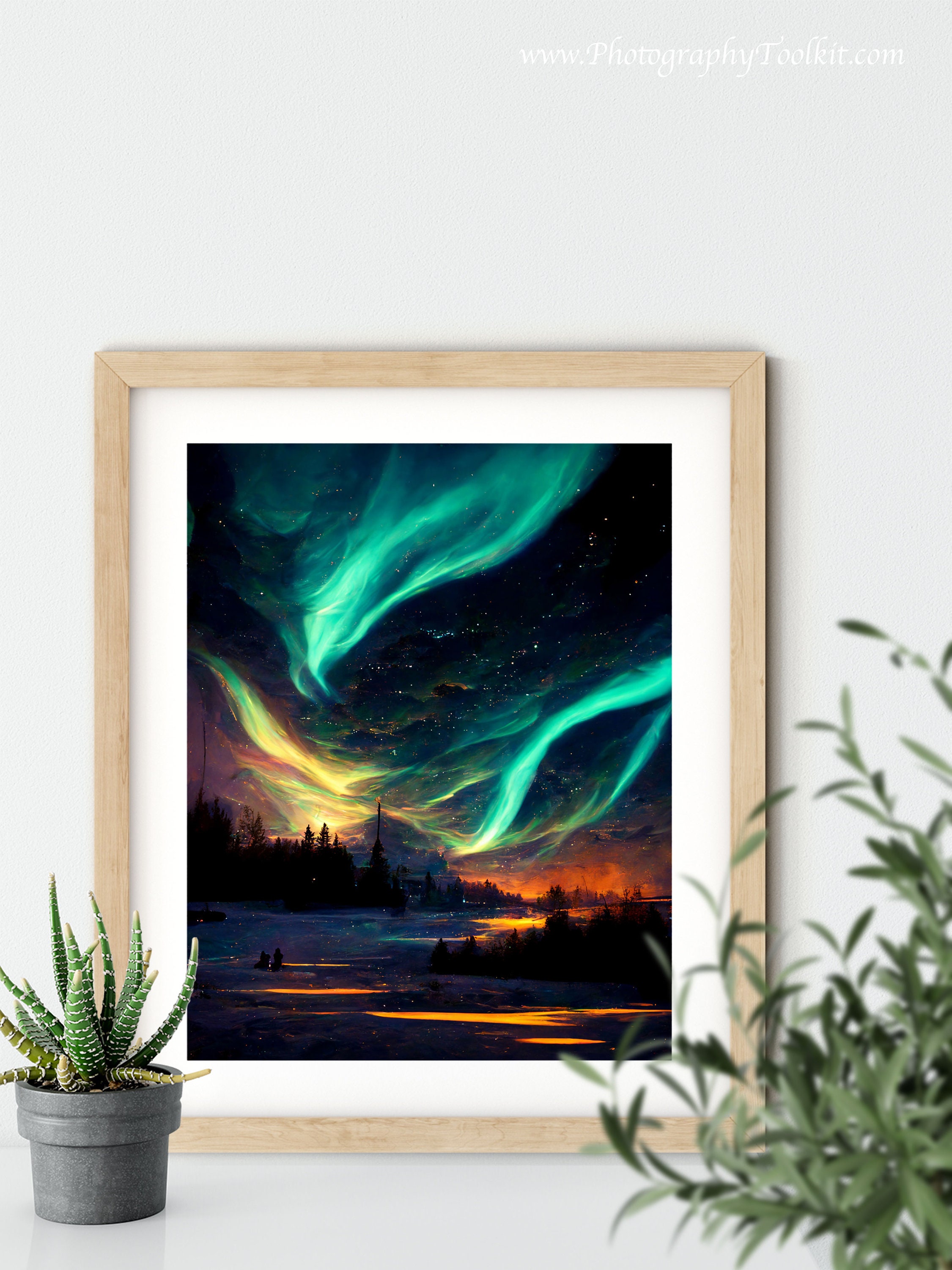 Aurora Borealis Art Night Sky Print Northern Lights Art - Etsy