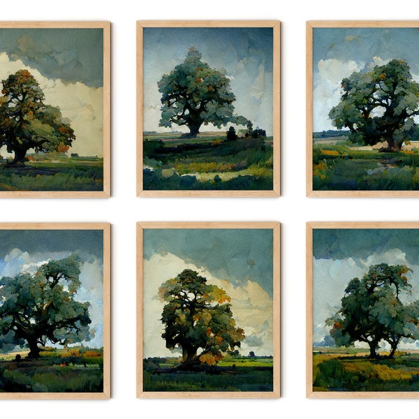 Oak Tree Print - Etsy