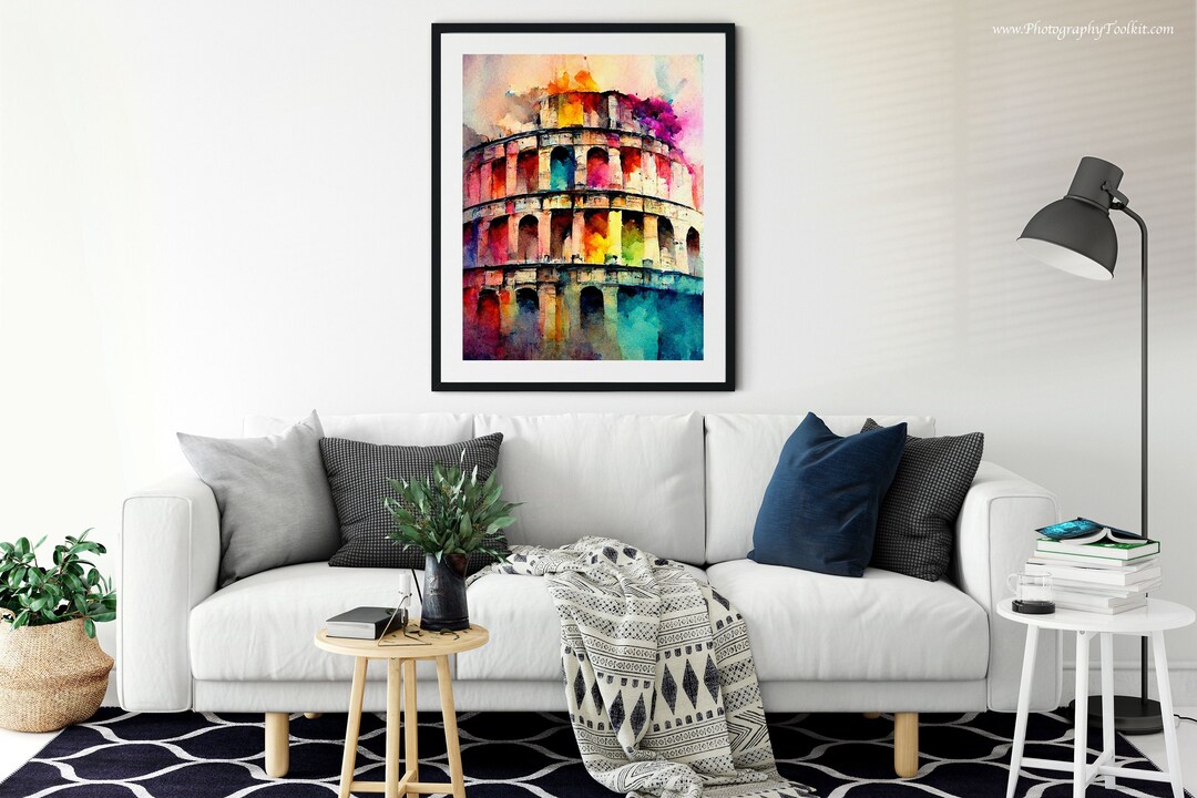 The Colosseum Print, Colosseum Painting, Rome Travel Art, Colosseum ...