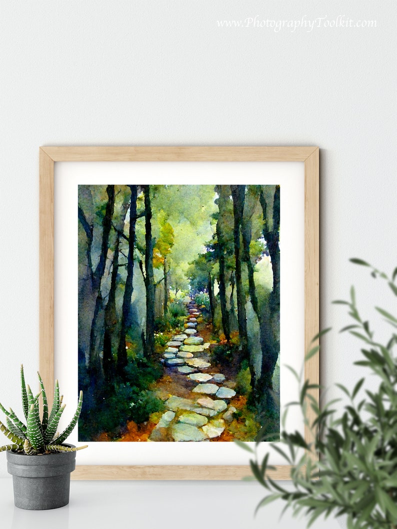 Forest Path Print Tree Wall Art Forest Print Adventure Art - Etsy