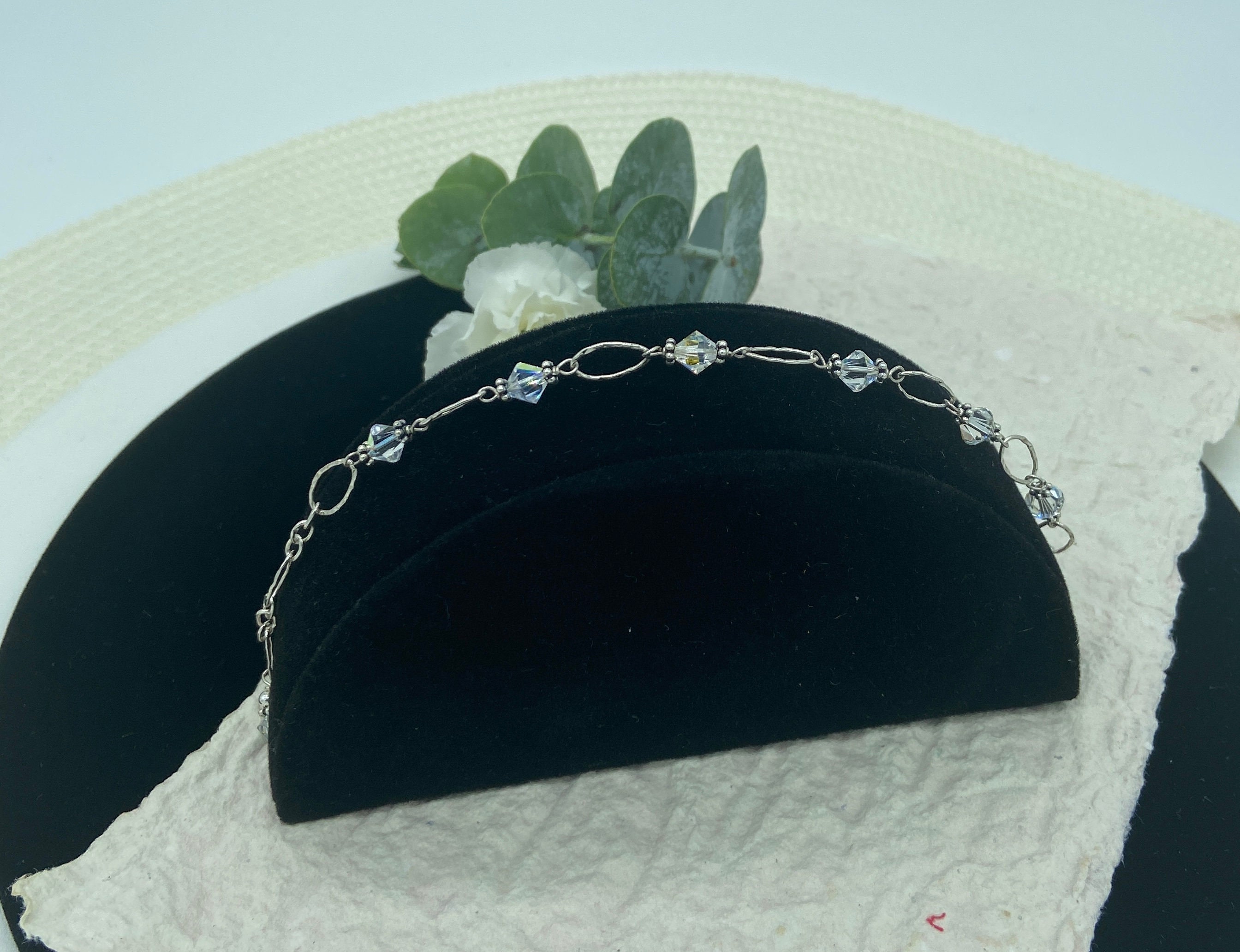 Wedding Crystal, Aurora Borealis Crystal Sterling Bracelet, Adjustable ...