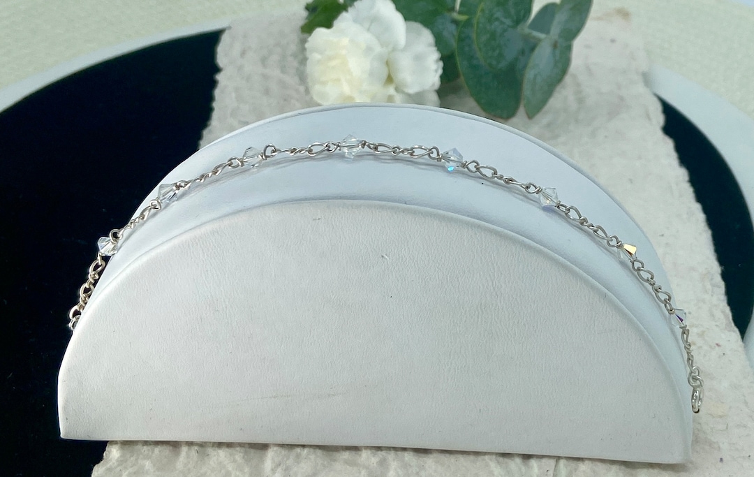 Sterling Austrian Crystal Stations Bracelet, Gift for Her, Crystal ...
