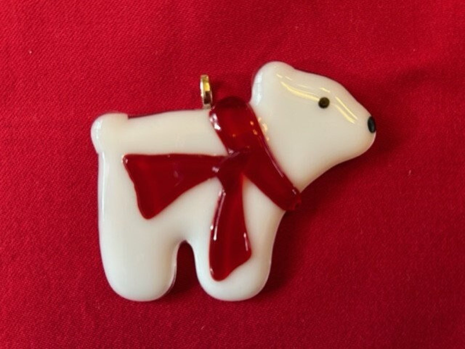 Polar Bear Ornament / Fused Glass / Fused Glass Christmas Ornament ...