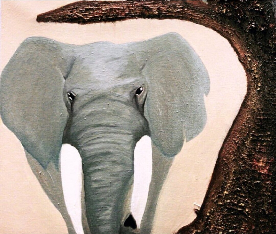 ELEPHANT- Acrylic Painting on Canvas - Etsy