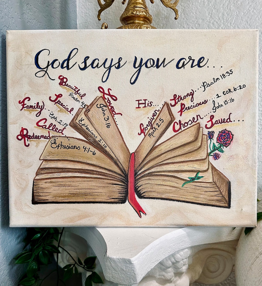 Open Bible - Oil & Acrylic Painting on Canvas - Etsy