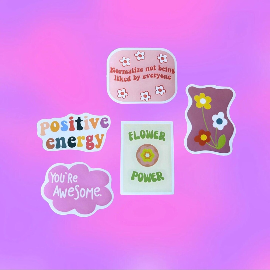 Flower Power Sticker 5 Pack - Etsy