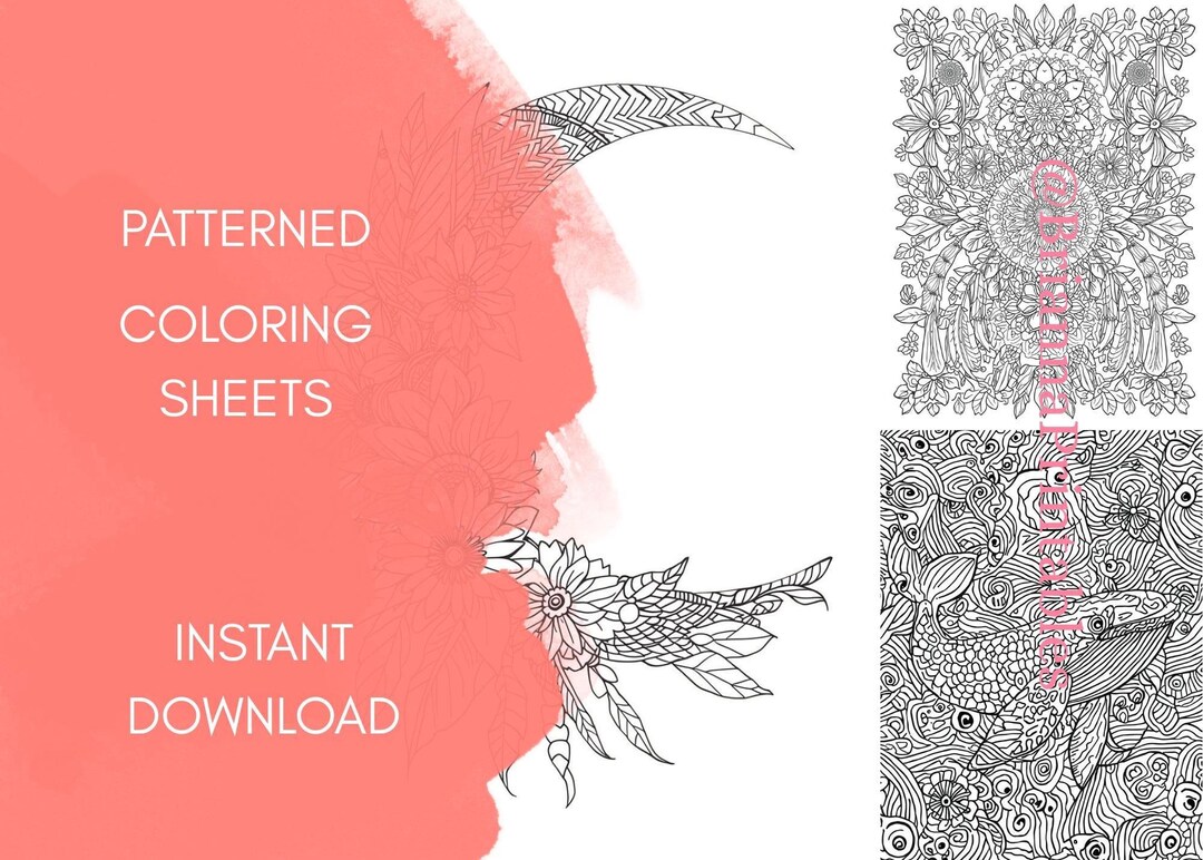 Detailed Pattern Coloring Pages, for Kids and Adults. Stress Free ...