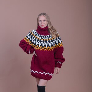 Christmas Knitted Wool Sweater in Nordic Style Made by Molimarks - Etsy