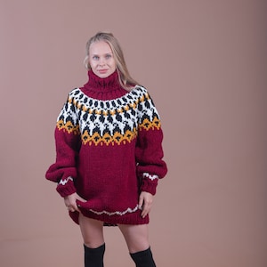 Christmas Knitted Wool Sweater in Nordic Style Made by Molimarks - Etsy