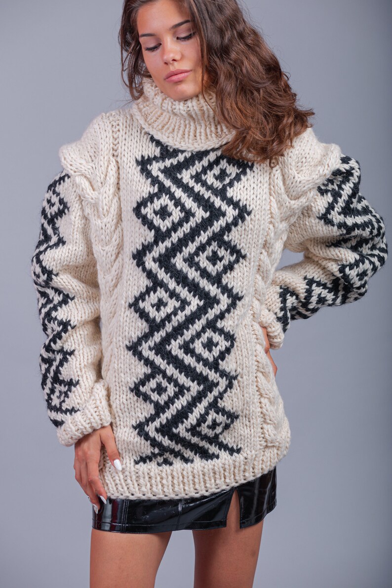 Chunky Wool Sweater in Nordic Style Made by Molimarks - Etsy