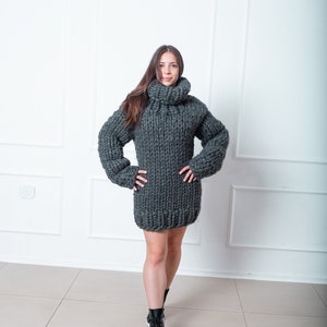 Huge Oversized Knit Sweater, Chunky Knit Sweater, Winter Wool Pullover ...