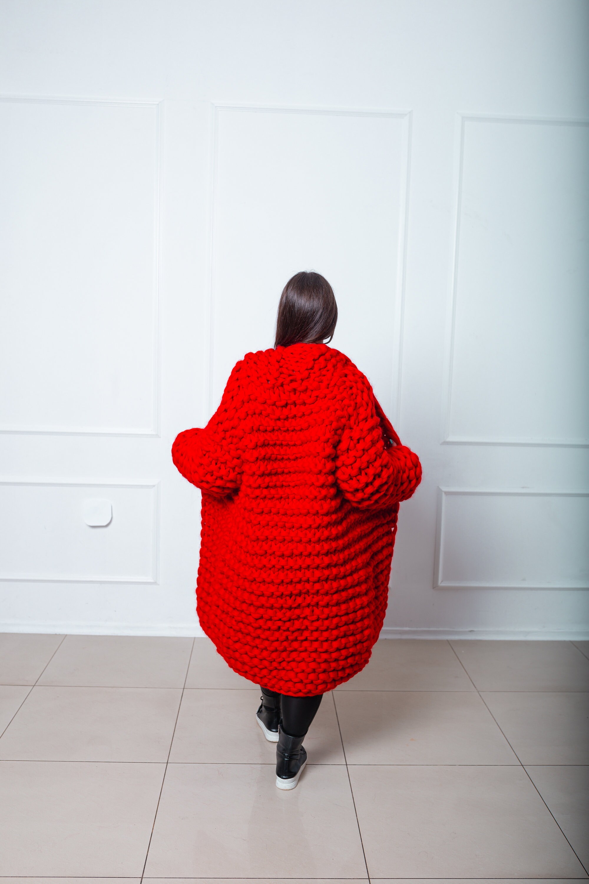 Maxi Red Cardigan Coat Blanket Cardigan Oversized Knit - Etsy