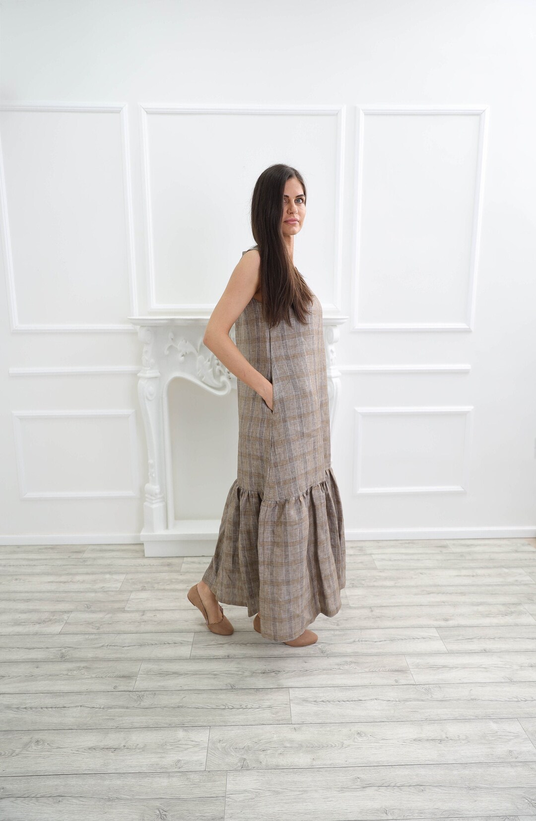 Washed Linen Dress Maternity Dress Linen Long Dress - Etsy
