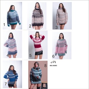 Icelandic Mohair Sweater in Diffrent Colors Combinations Made by ...