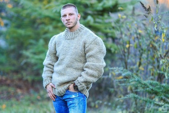 Oversized Wool Sweater for Men Winter Wool Pullover Giant | Etsy