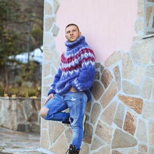 Giant Chunky Man Sweater, Winter Turtleneck Pullover for Man, Icelandic ...