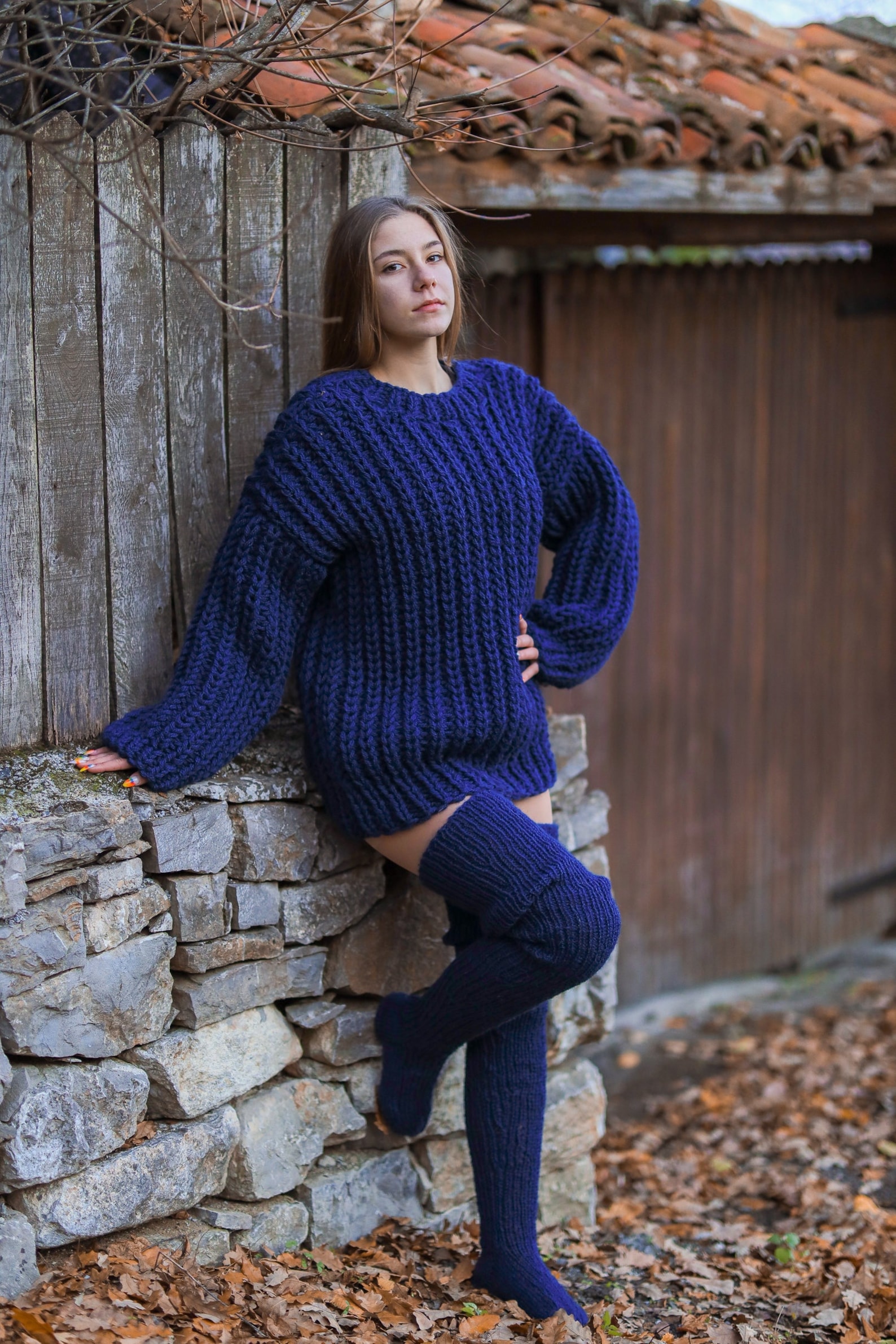 Over the Knee Wool Socks, Warm Winter Socks, Hand Knitted Legwarmer ...
