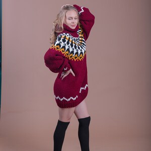 Christmas Knitted Wool Sweater in Nordic Style Made by Molimarks - Etsy