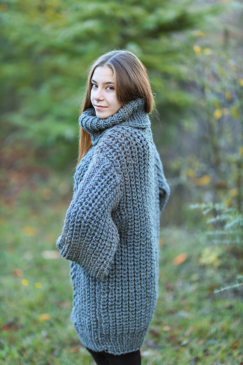 Long Wool Sweater Oversized Wool Pullover Cable Knit - Etsy