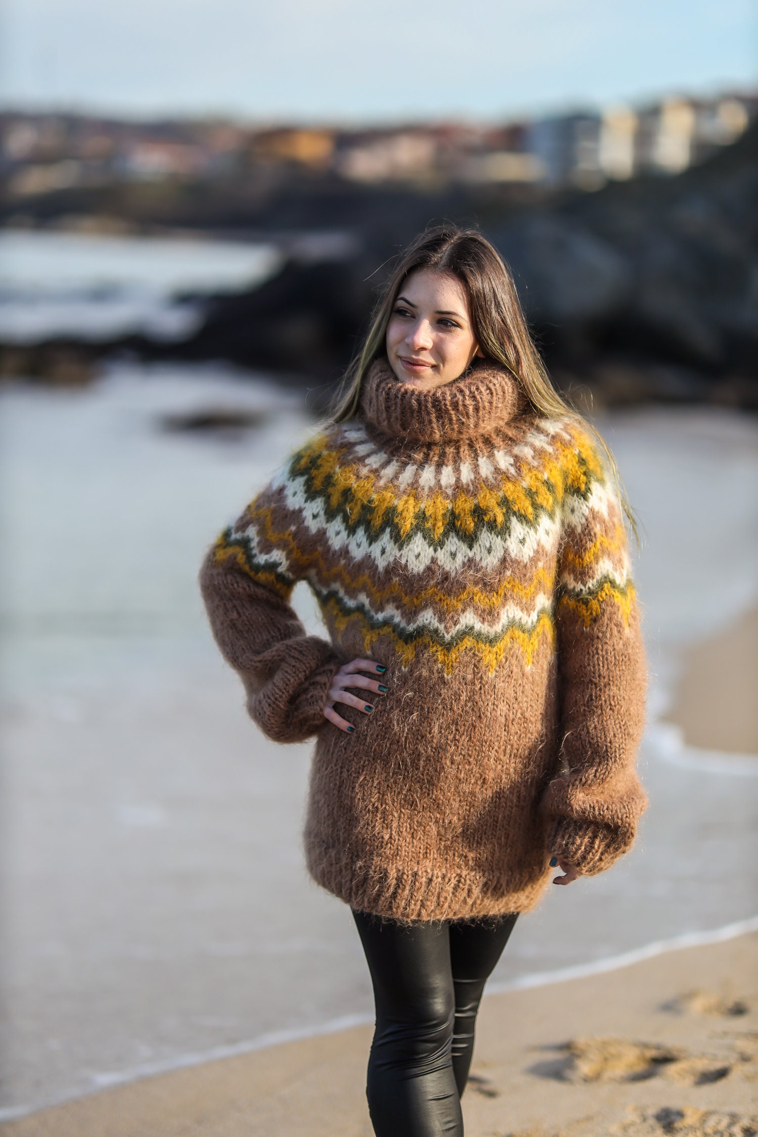 Mohair Sweater Available in Plus Size in Nordic Style - Etsy
