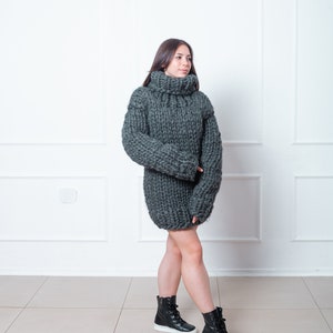 Huge Oversized Knit Sweater, Chunky Knit Sweater, Winter Wool Pullover ...