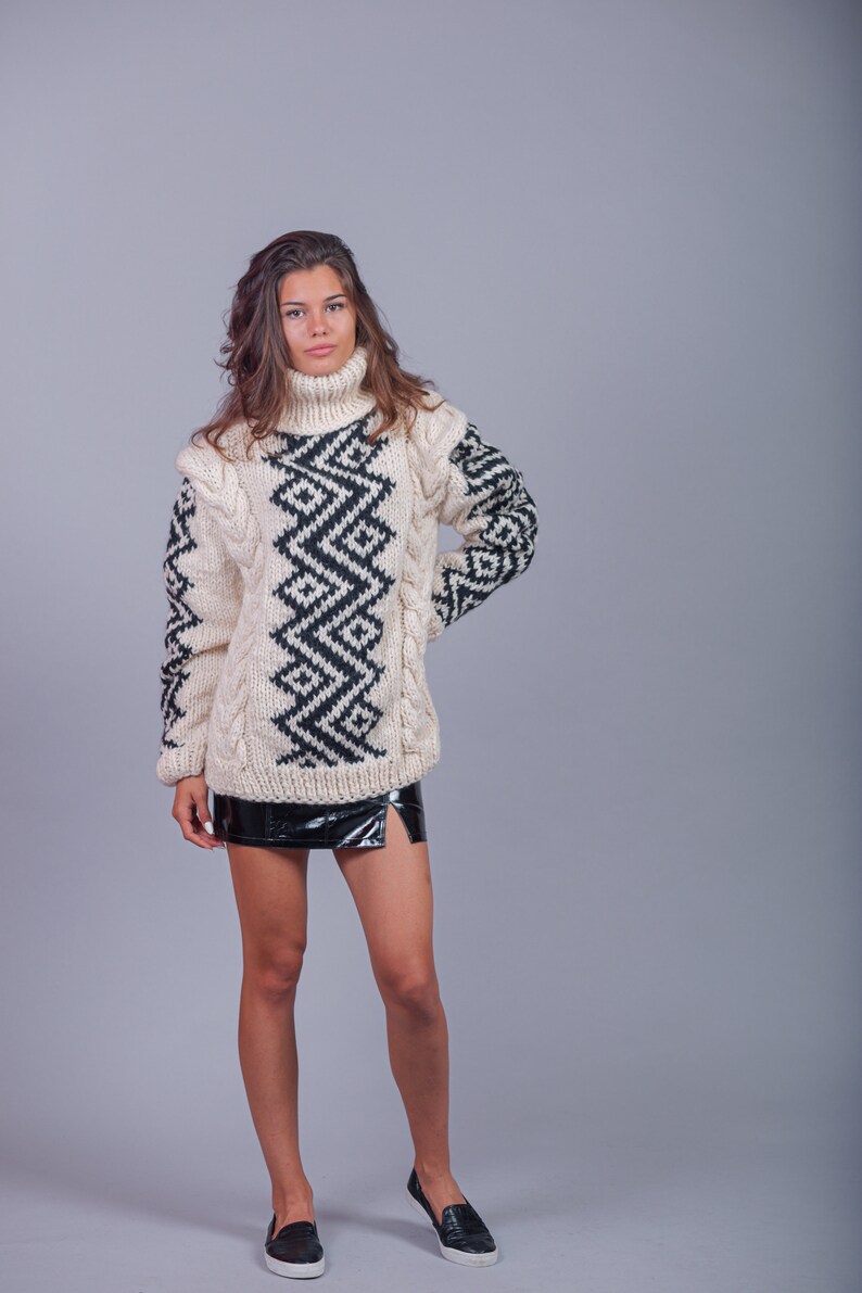 Chunky Wool Sweater in Nordic Style Made by Molimarks - Etsy