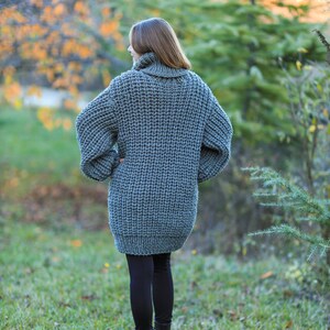 Long Wool Sweater, Oversized Wool Pullover, Cable Knit Sweater ...