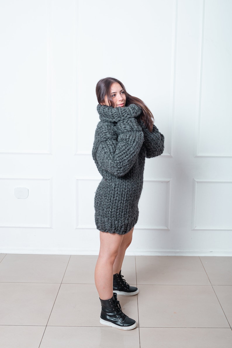Huge Oversized Knit Sweater, Chunky Knit Sweater, Winter Wool Pullover ...