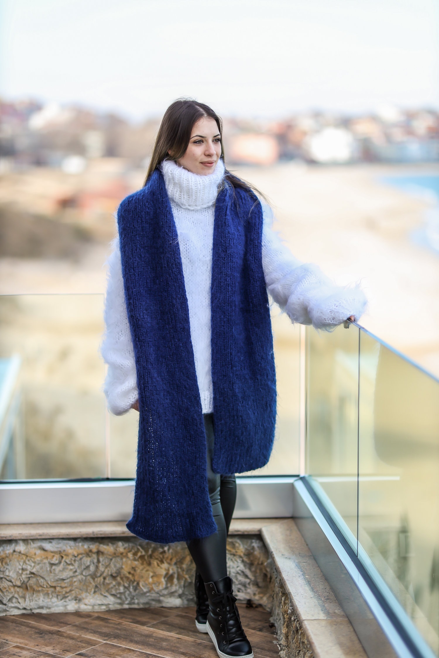 Extra Long Mohiar Knit Scarf extra Fluffy Knit Scarf Chunky - Etsy UK