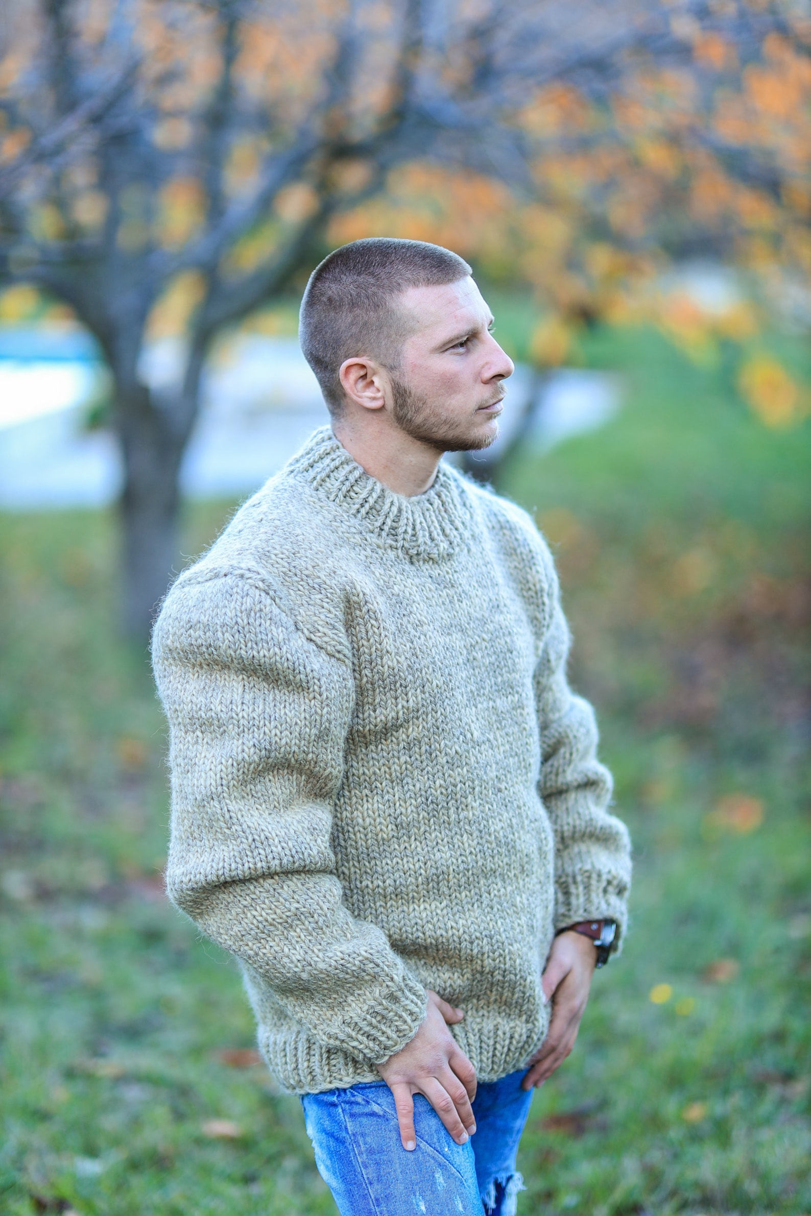 Oversized Wool Sweater for Men, Winter Wool Pullover, Giant Man Sweater ...