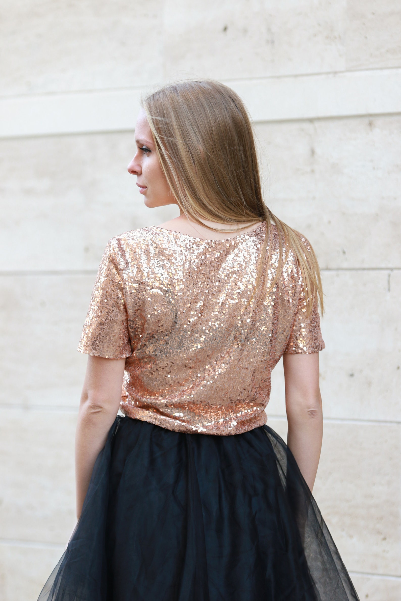 Gold Pink Blush Rose Gold Sequin Top Prom Party Crop Top New - Etsy UK