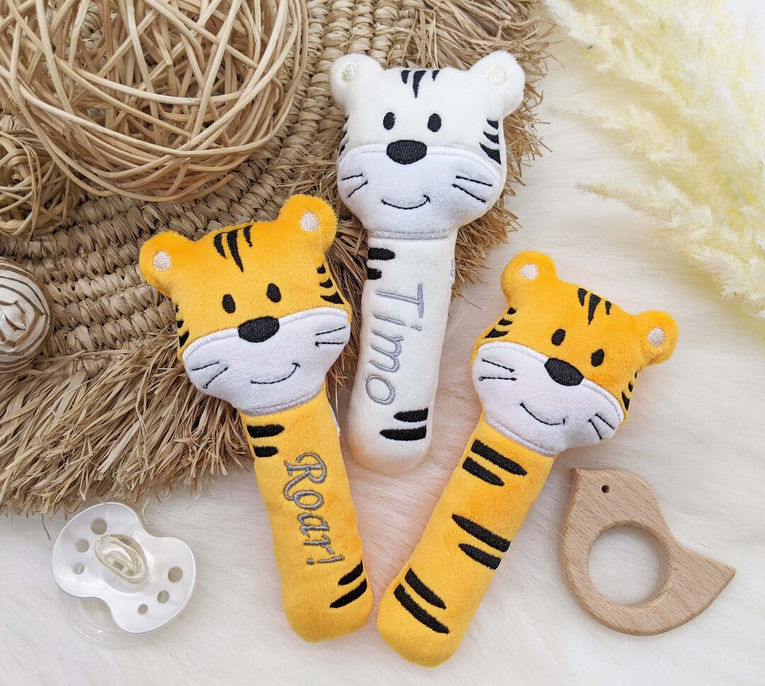 Rattle Tiger Stick Rattle, ITH Embroidery File, Embroidery Pattern ...