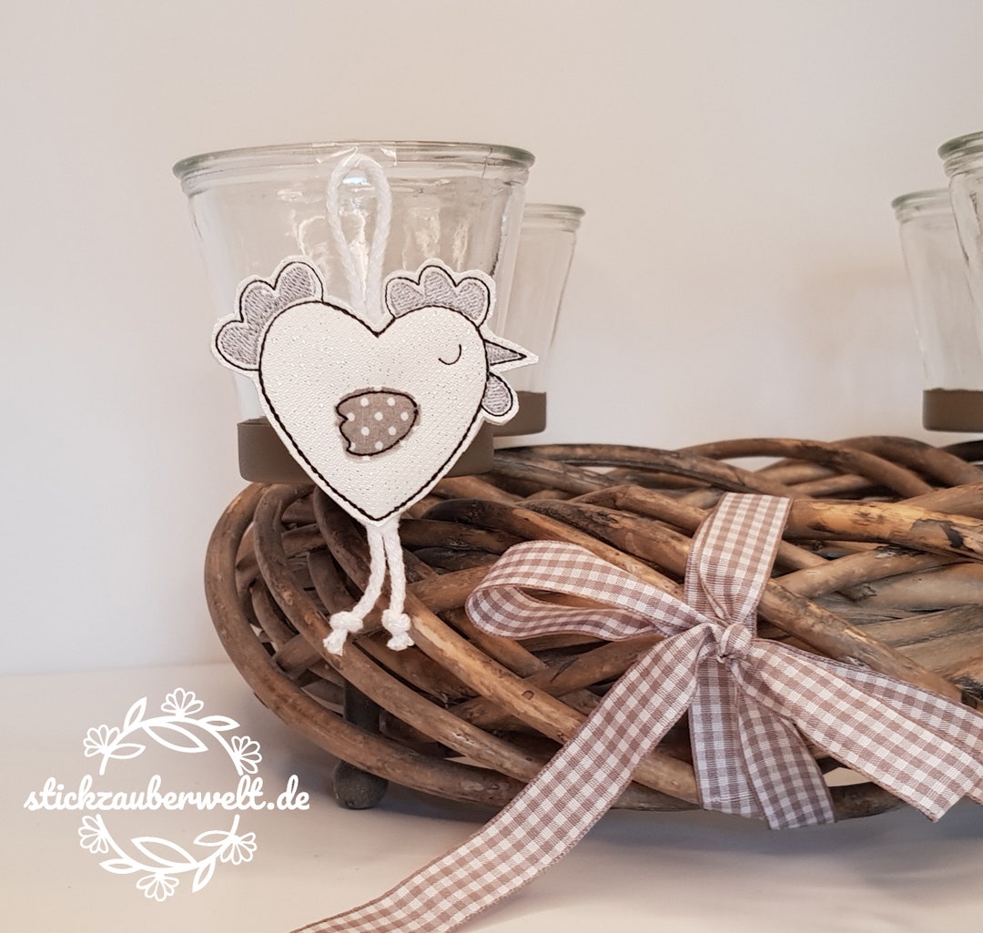 ITH Chicken, Hen, Pendant, Spring, Easter, Embroidery Pattern ...