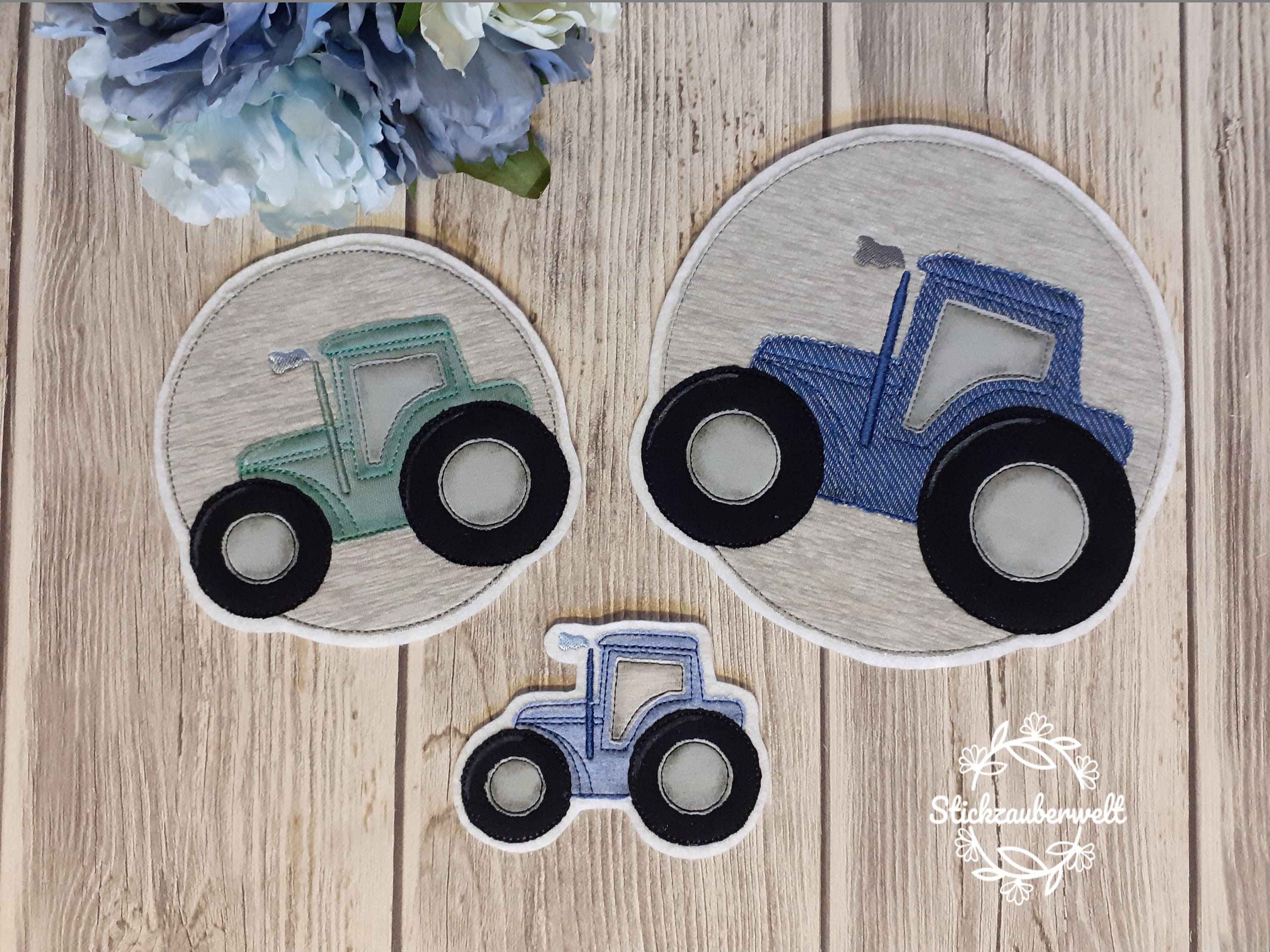 Traktor Button Stickdatei Doodle/Applikation /Stickmuster - Etsy.de