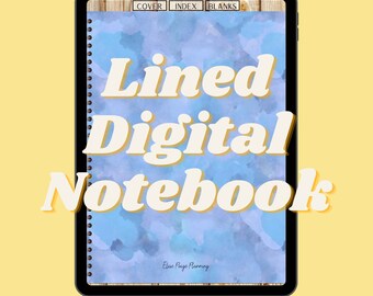 Purple Digital Notebook With Lined Paper, Five Tabs, Clickable Links ...