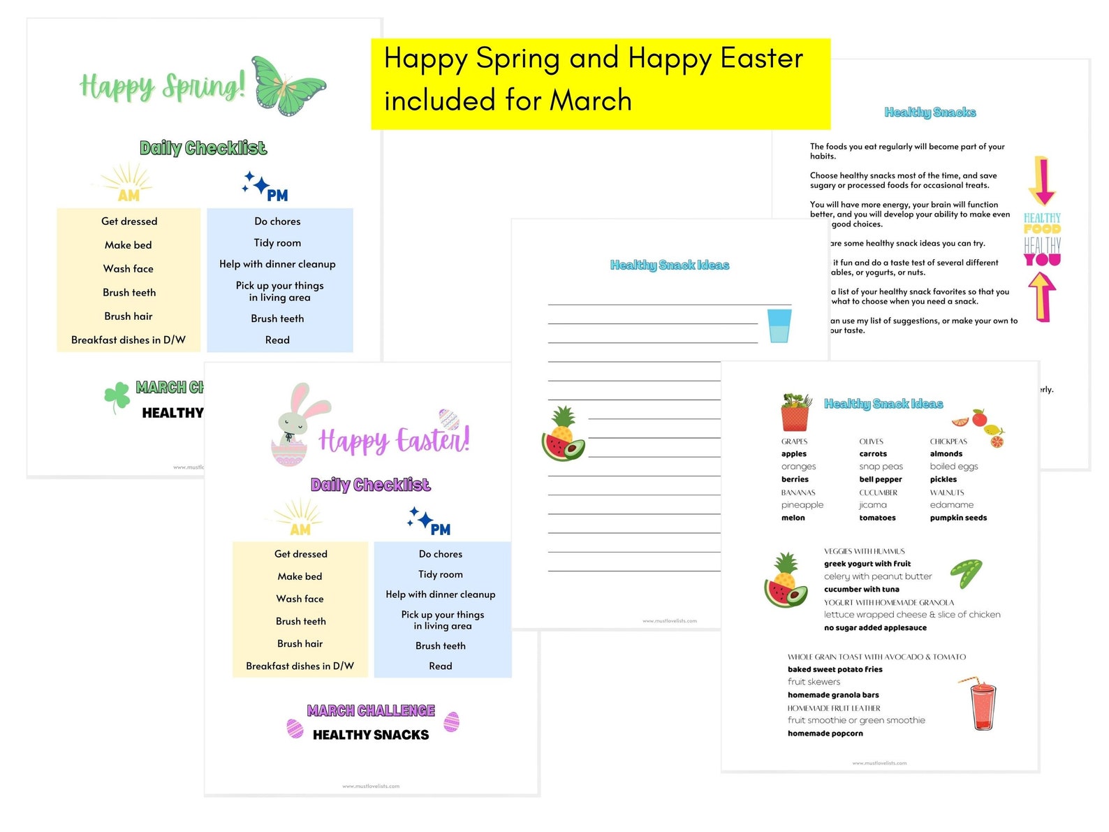 Monthly Kids Activity Printables: Themed Checklist Bundle (PDF) - Etsy
