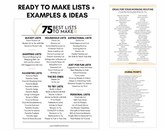 Ultimate Organizing List Pack, Household Lists, Favorites Lists, To-do ...