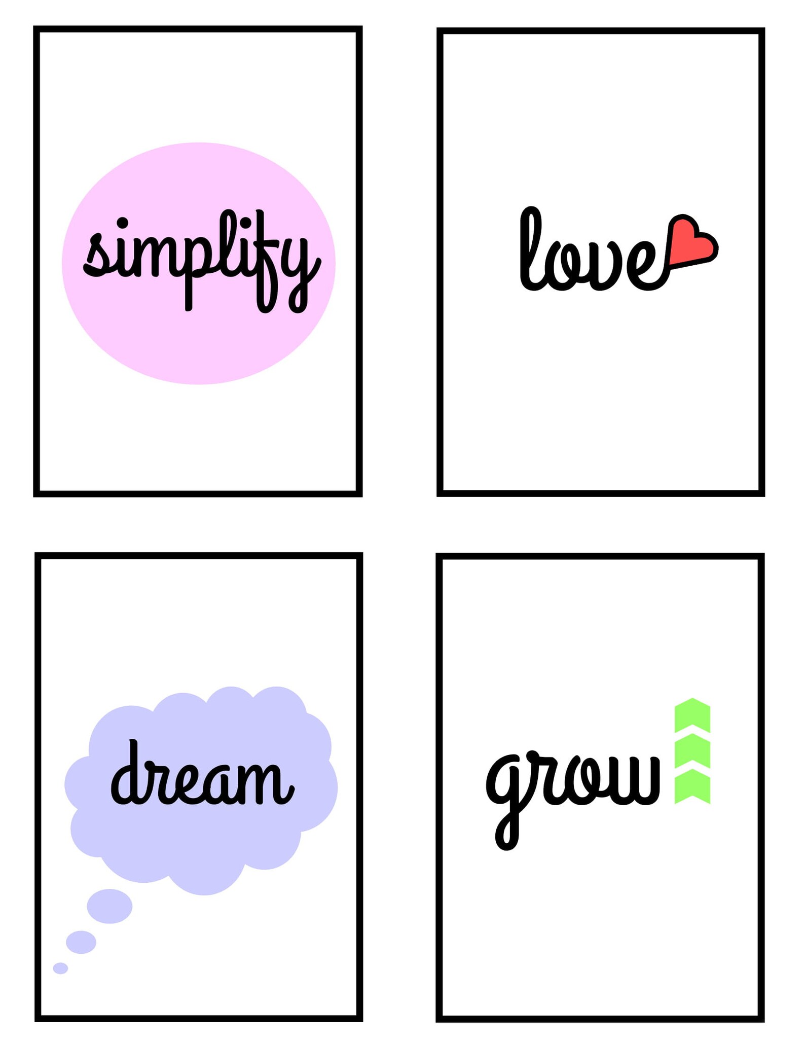 Monthly Focus Word Cards - Set of 12 - Digital Download - Etsy