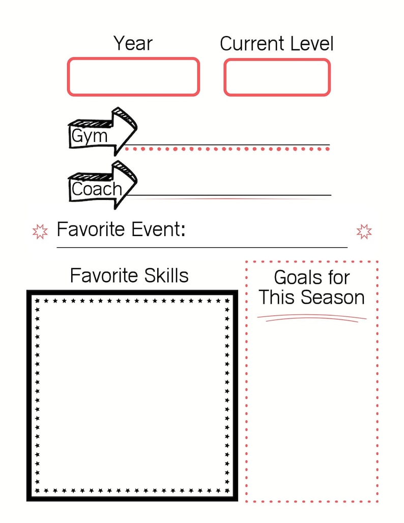 Gymnastics Meet Tracker, Printable Gymnastics Journal, Gymnast Gift - Etsy