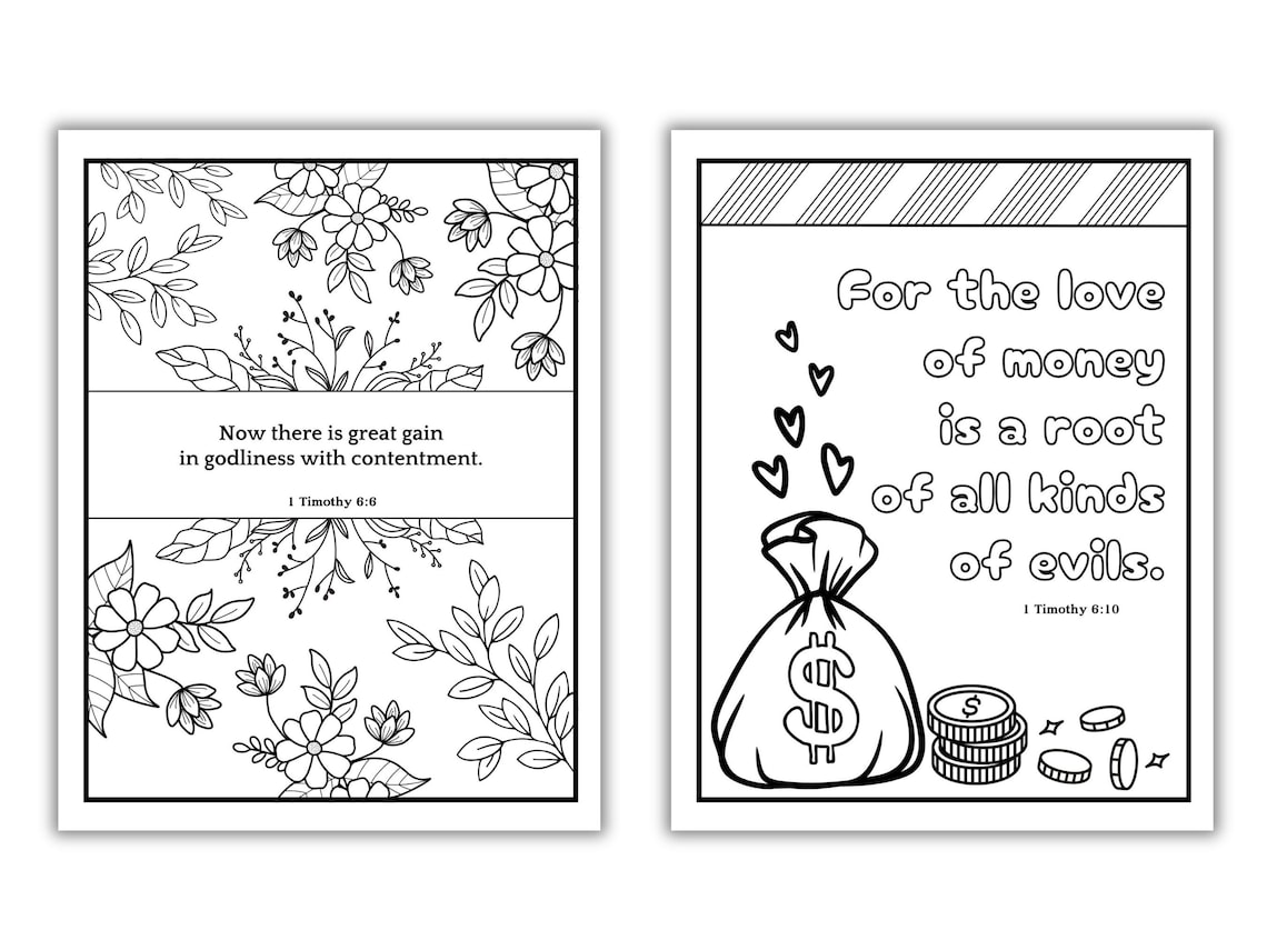 1 Timothy Scripture Coloring Pages: Sunday School Activities - Etsy