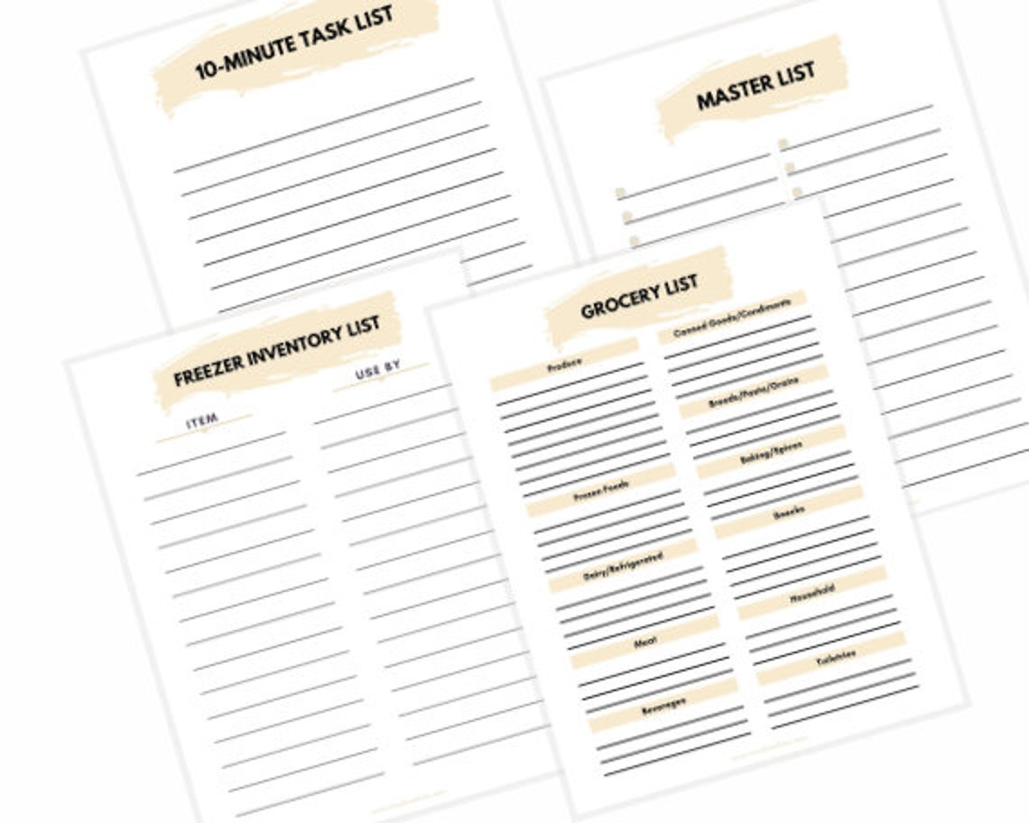 Ultimate Organizing List Pack, Household Lists, Favorites Lists, To-do ...